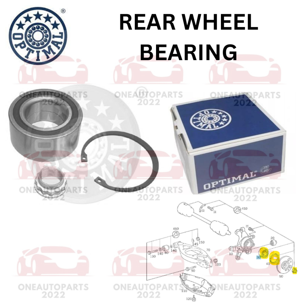 OPTIMAL GERMANY REAR WHEEL BEARING MERCEDES BENZ W124 W202 W203 W208 ...