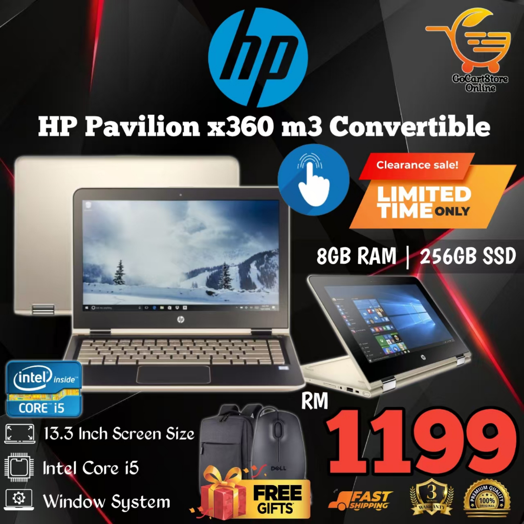 HP Pavilion x360 m3 Convertible Intel Core i5 7th Gen / 8gb ram / 256gb ...