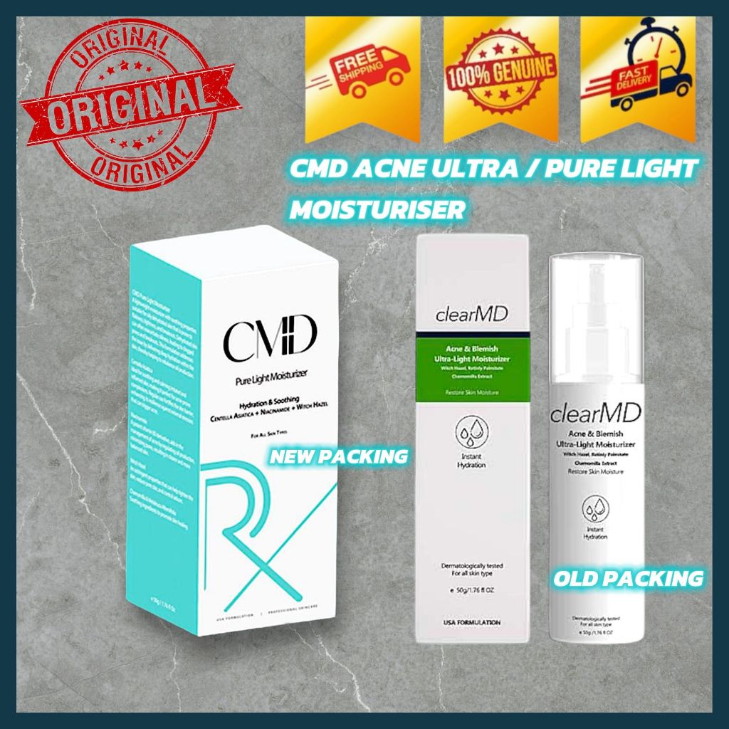 CMD PURE LIGHT MOISTURIZER 50G / CLEARMD ACNE AND BLEMISH ULTRA LIGHT MOISTURIZER 50G [ NEW ...