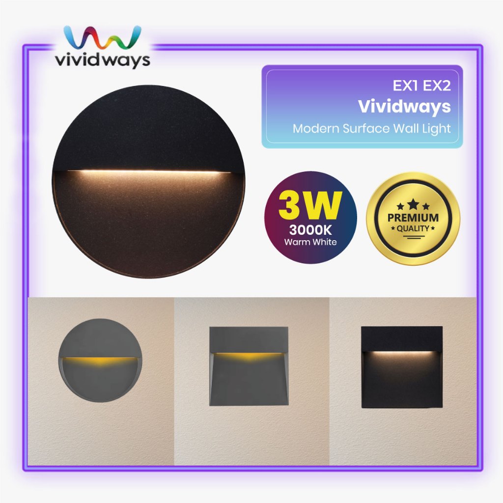 K2 VIVIDWAYS EX1 EX2 Modern Surface Wall Light 3000K Warm White/Lampu Dinding | Shopee Malaysia