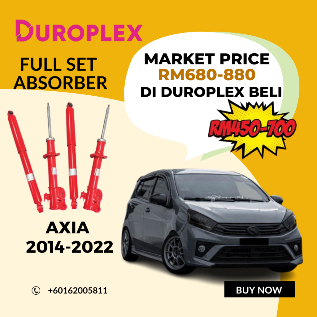 DUROPLEX Full Set Absorbers Perodua Axia 2014-2022 (4 pieces) 1 Year ...