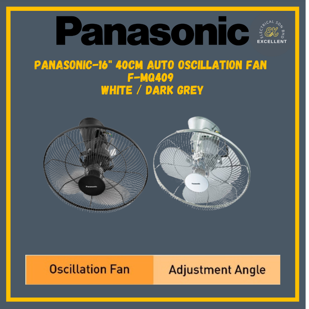 PANASONIC F-MQ409 16" 360° OSCILLATION AUTO FAN (DG/GY) (DARK GREY ...