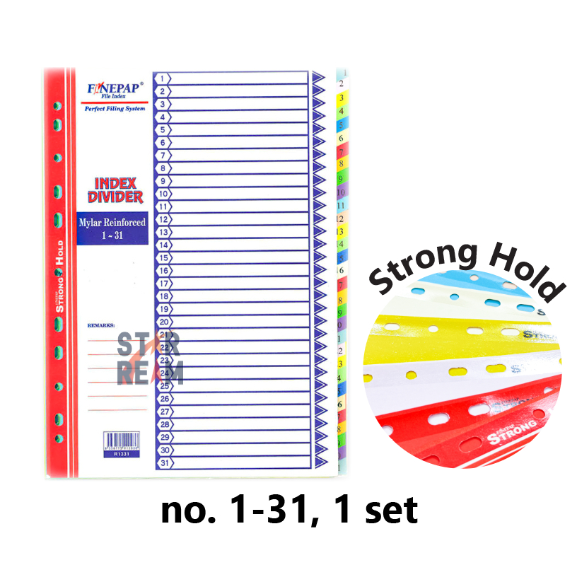 A4 Paper Index Divider (1-20/ A-Z/ Jan-Dec/ Colors)| Document Divider ...