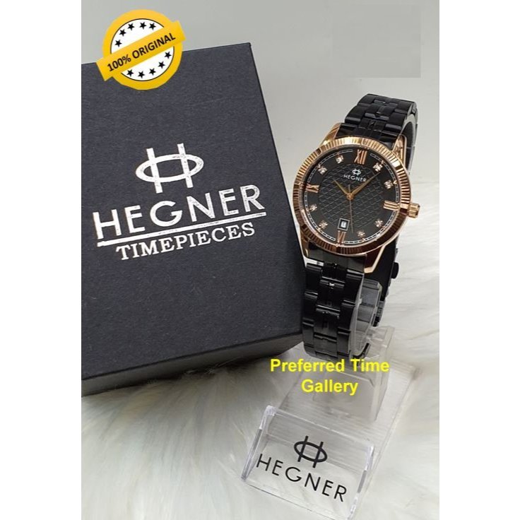 (Ladies) 100% ORIGINAL HEGNER 8-504023LPBR Black/Rose Gold Elegant ...