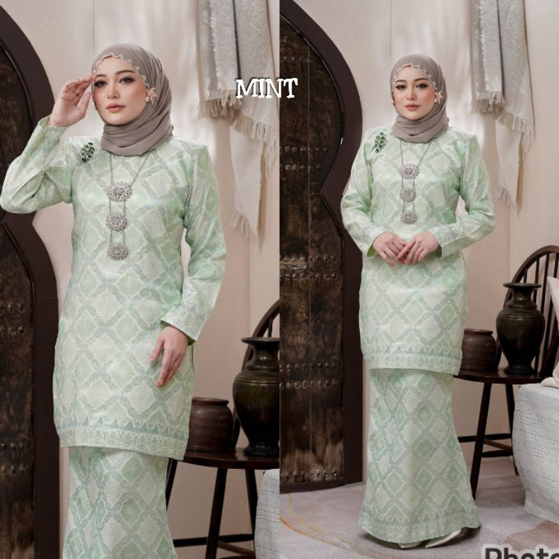 🔥BAJU RAYA 2025🔥KURUNG MODEN EMBUN SONGKET TENUN | Shopee Malaysia