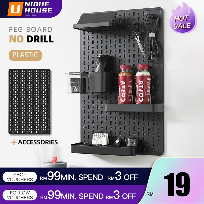 Pegboard Perforated Display Board Display Rack Wall Mounted Hole Board ...