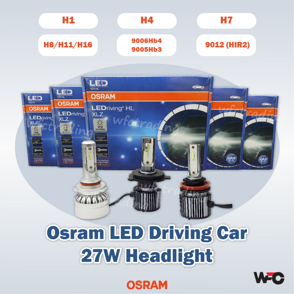 100%Original Osram LED Driving Car 27W Headlight H1 H4 H7 H8 H11 H16 ...