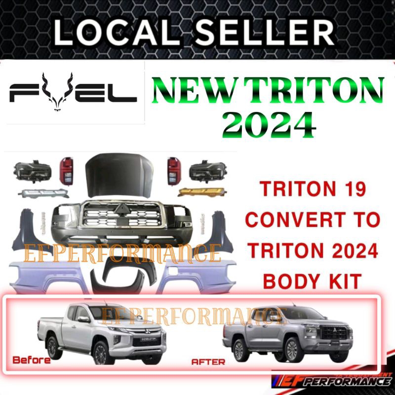 TRITON 2019-2024 CONVERT TO NEW GEN 2024 BODY KIT HEAD LAMP TAIL LAMP ...