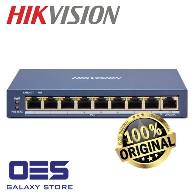 HIKVISION DS-3E1309P-EI/M Network 8 x 10/100Mbps PoE Port Fast Ethernet Smart PoE Switch CCTV ...
