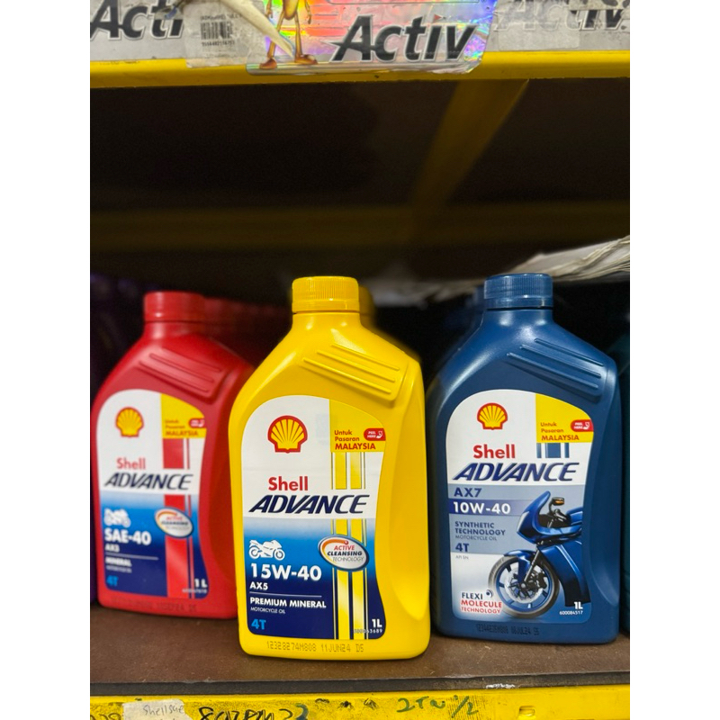 SHELL ADVANCE 4T 2T AX3 AX5 AX7 SAE40 10W40 10W50 15W50 ENGINE OIL ...