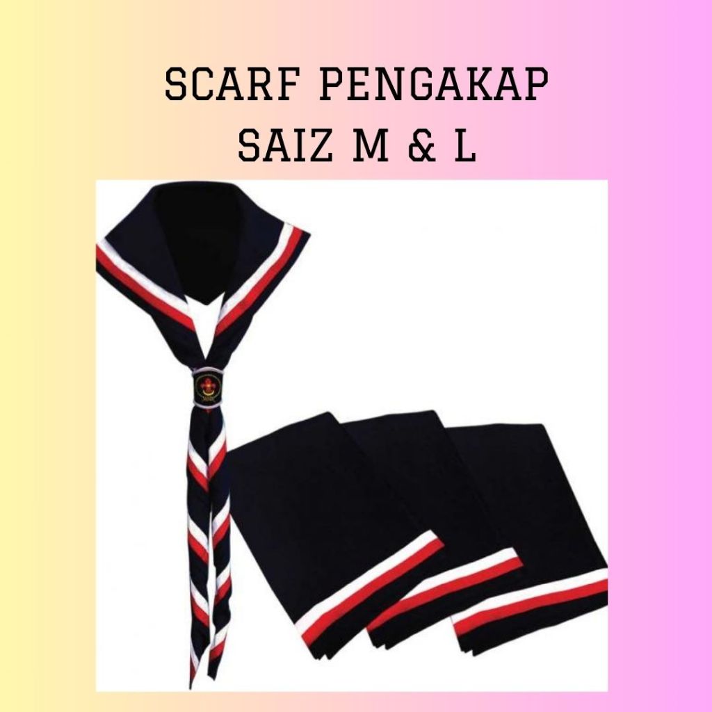 SCARF PENGAKAP SAIZ M & L SKAF LEHER PANJANG SCARF PENGAKAP LINE MERAH ...