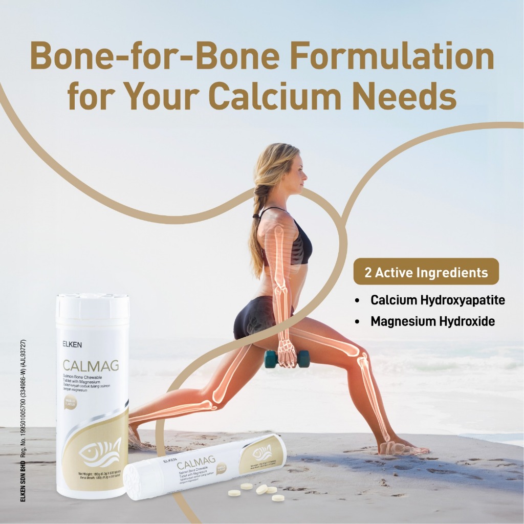Original ELKEN CALMAG 110 Tablets / 600 Tablets - replace old calmax Bone Calcium Vitamin ...