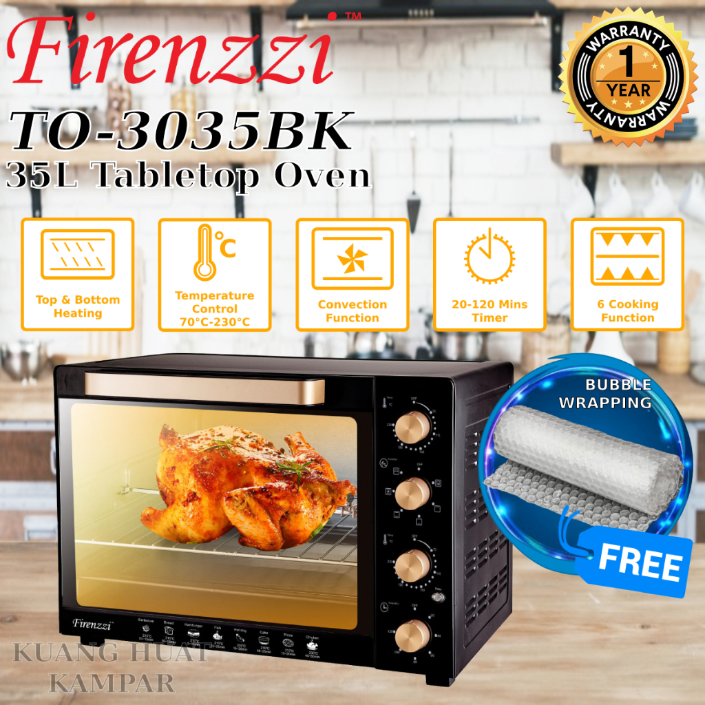 FIRENZZI 35L ELECTRIC TABLETOP / TABLE OVEN ROTISSERIE FUNCTION ...