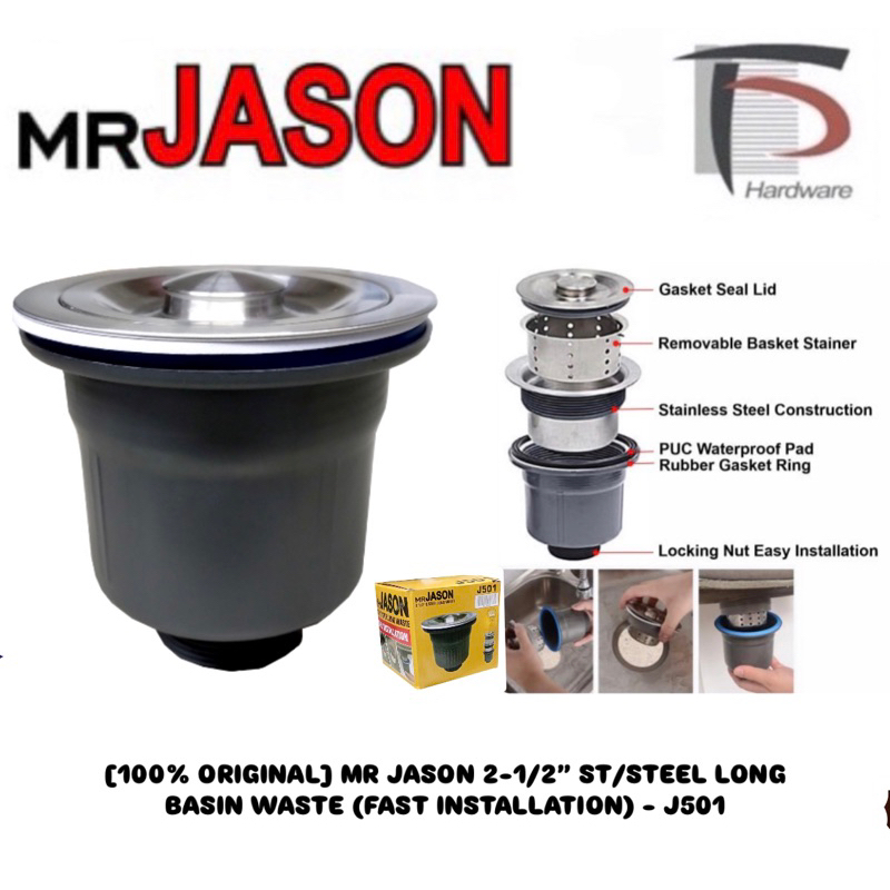 [100% ORIGINAL] MR JASON 2-1/2” ST/STEEL LONG BASIN WASTE (FAST ...