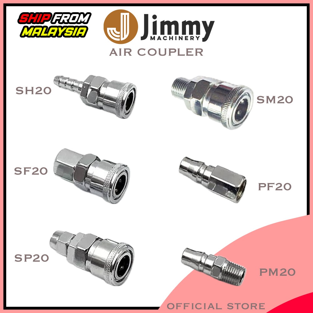 Quick Release Coupler Connector Air Line Hose Coupling Compressor SF20 PF20 PM20 SP20 SH20 SM20 ...