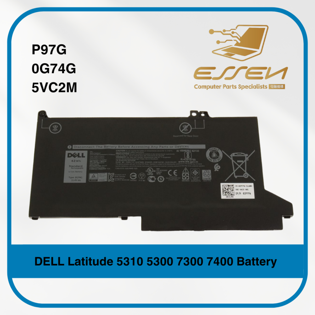 DELL P97G 0G74G 5VC2M for Latitude 5310 5300 7300 7400 Battery | Shopee ...