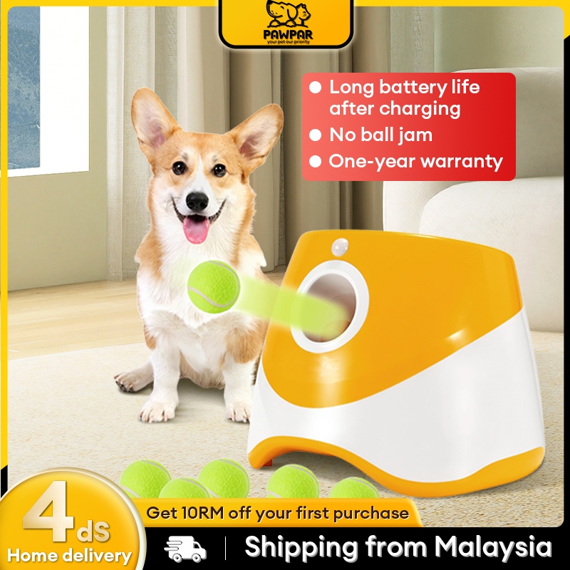 Dog Tennis Launcher Pet Dogs Chase Toy Mini Tennis Throwing Pinball ...