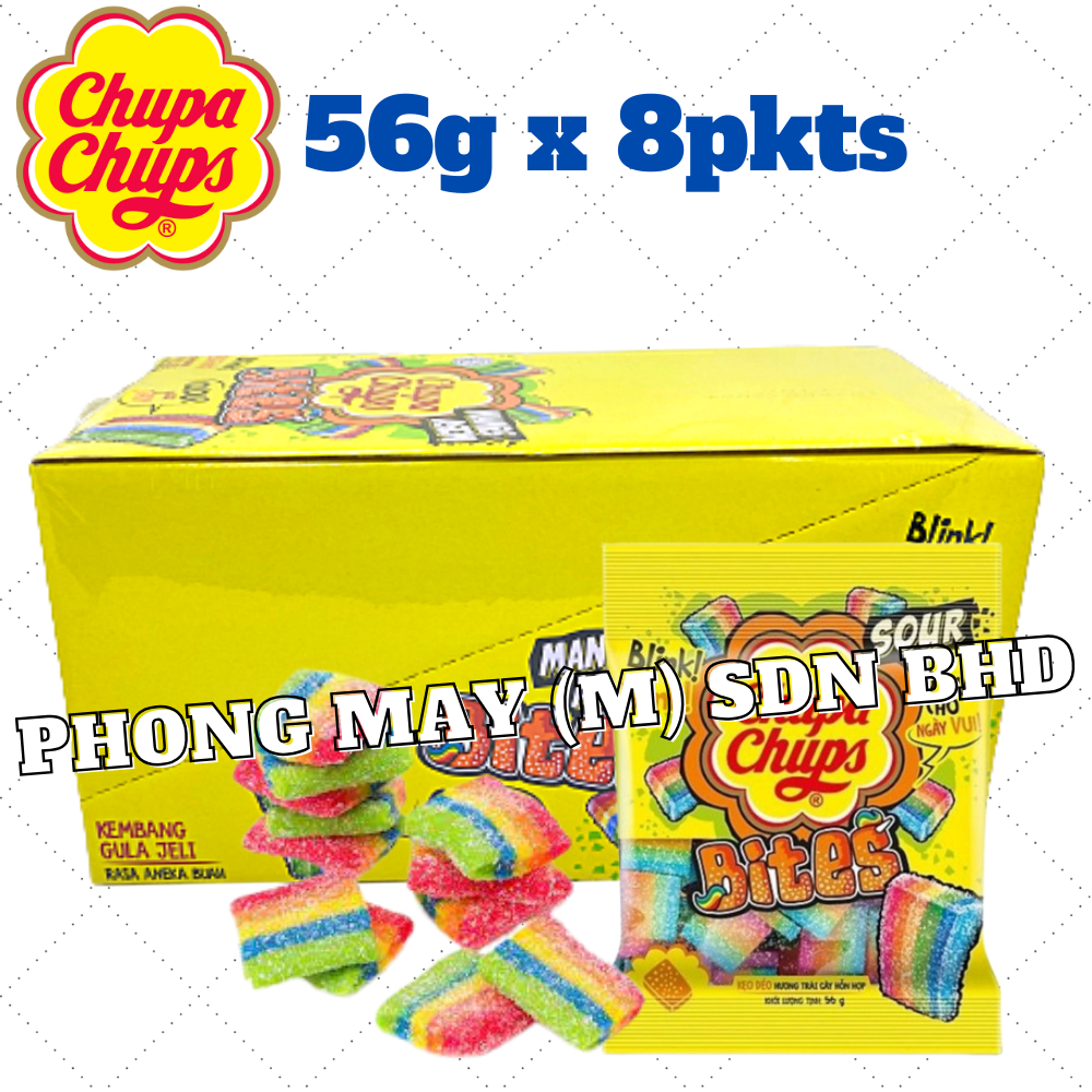 CHUPA CHUPS SOUR BITES GUMMY [56G*8PKTS]/ RAINBOW SOUR BITE GUMMY CANDY ...