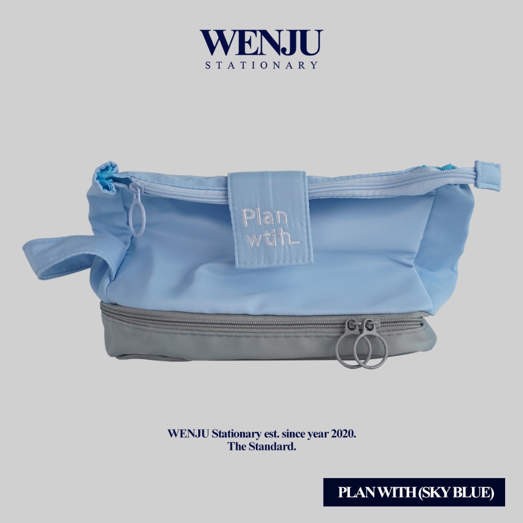 WENJU | Plan With Pencil Bag (Sky Blue) | Shopee Malaysia