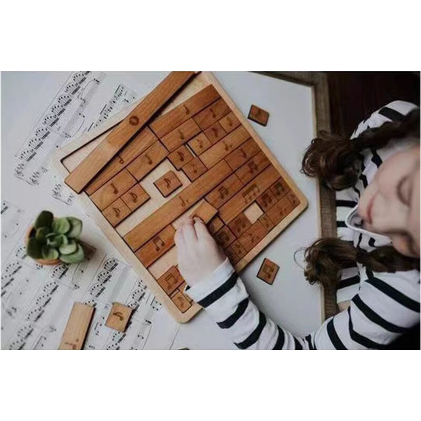 Montessori Play Wooden Musical Note Symbols Puzzle for toddler/kids ...