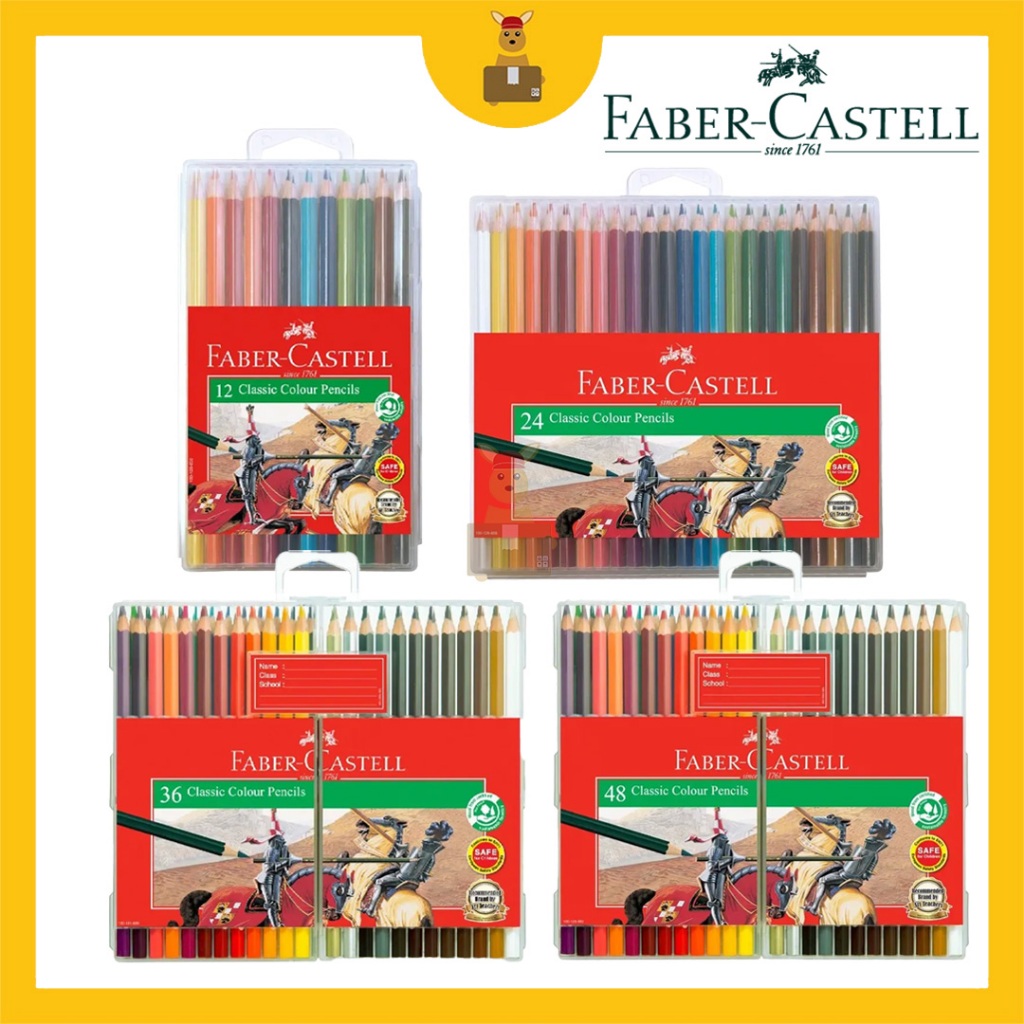 FABER CASTELL Classic Color Pencils in Slim-Flexi Case Pensel Warna (12 ...