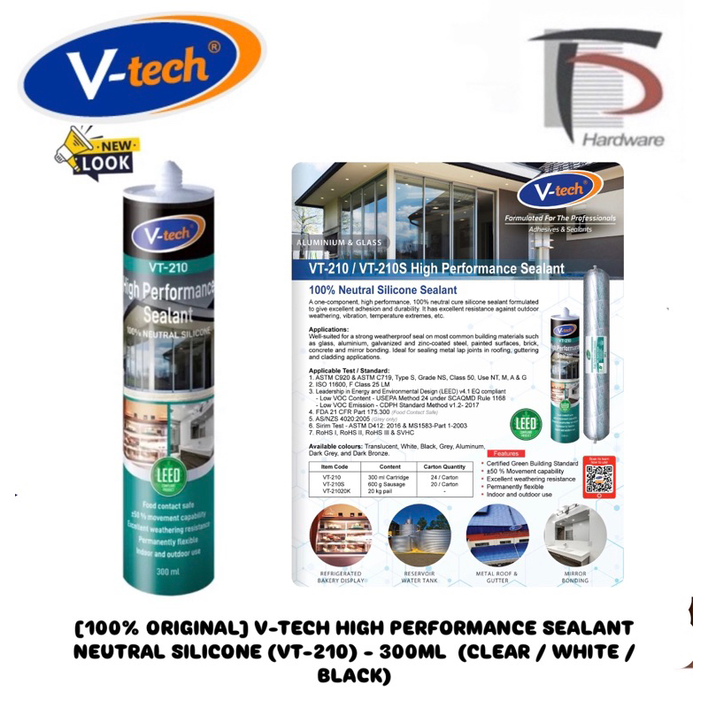[100% ORIGINAL] V-TECH HIGH PERFORMANCE SEALANT NEUTRAL SILICONE (VT ...