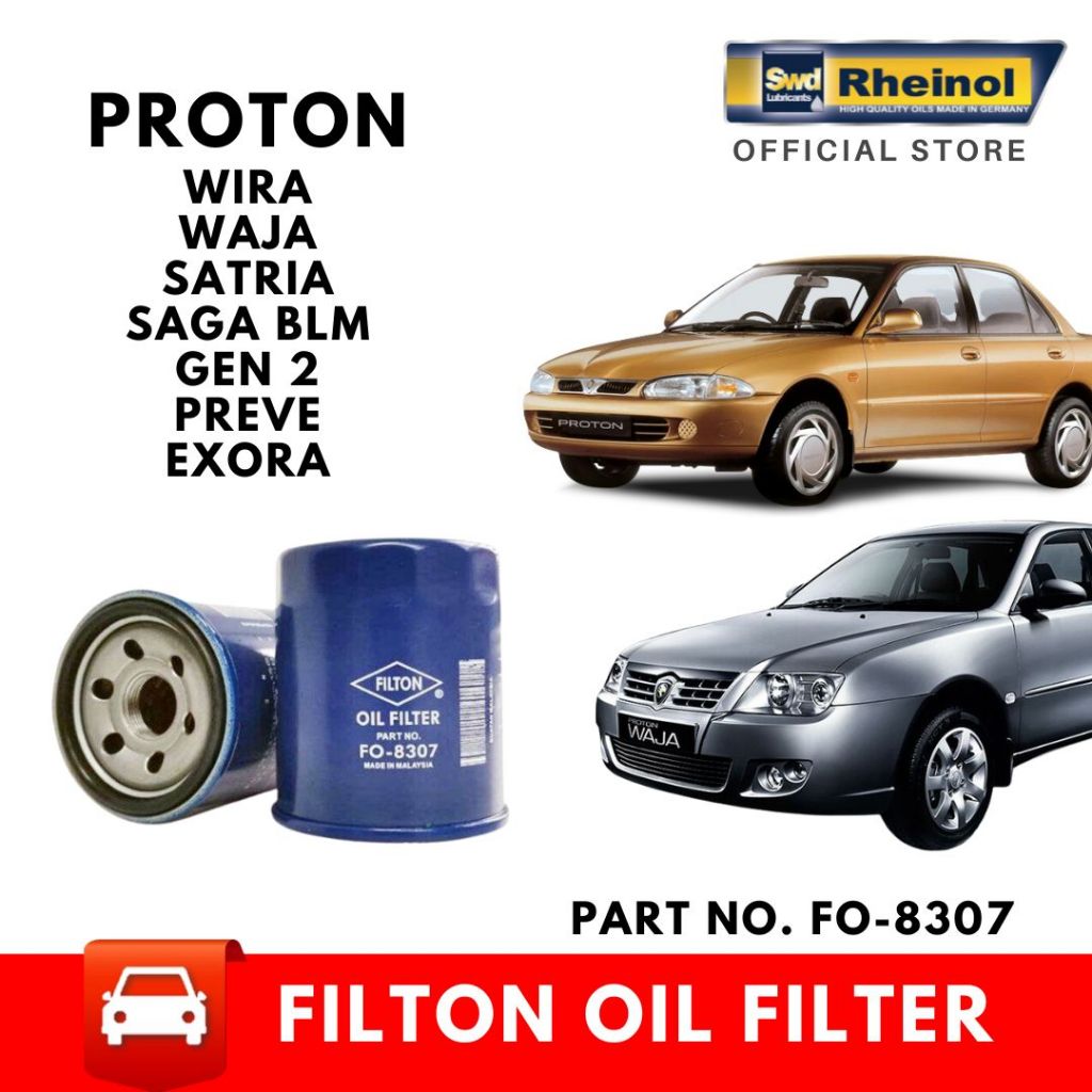 Filton Oil Filter For Proton Wira/Saga/Waja/Gen2/Satria/Putra/Perdana ...