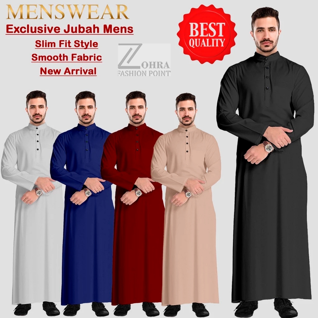 Muslim Jubah Mens thobe Full Sleeves dress Islamic Men Wear Malaysia ...