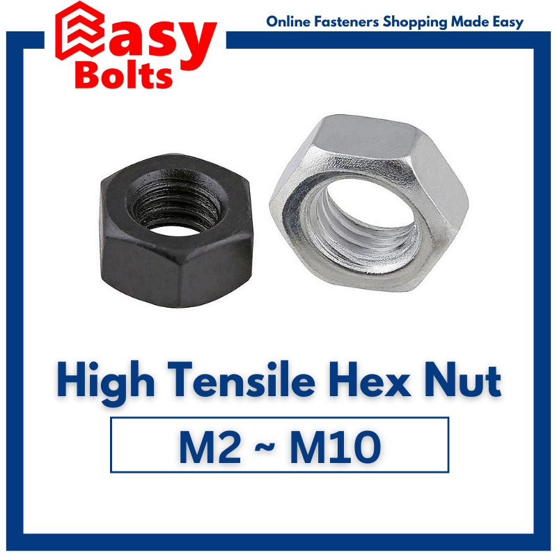 HT Hex Nut - M2 ~ M10 (Coarse Thread) (High Tensile Hexagon Nut) Nat ...