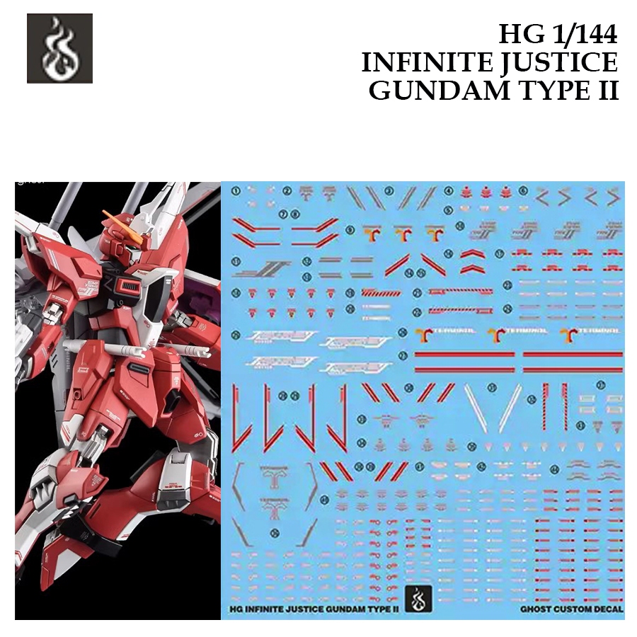[COPY GHOST] HG106 HG 1/144 INFINITE JUSTICE TYPE II GUNDAM WATER SLIDE ...