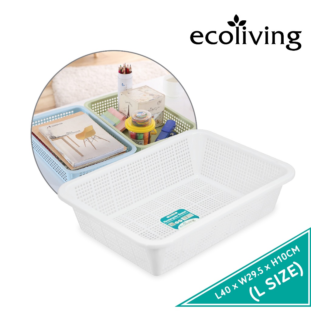 ECO LIVING Rect. Stackable Storage Basket, Kitchen Office Storage Bin ...