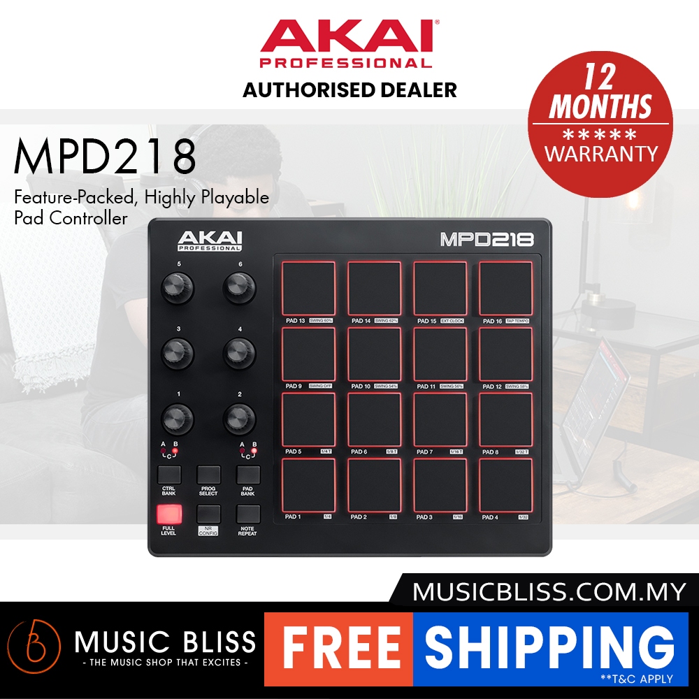 Akai Professional MPD218 MIDI Pad Controller (MPD-218) | Shopee Malaysia