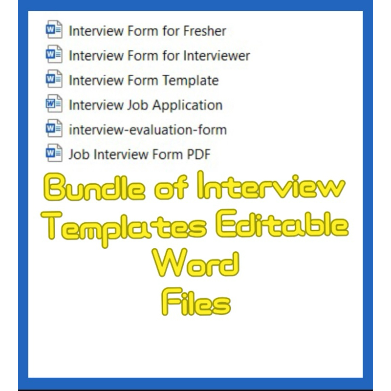 Bundle of Interview Templates Editable Word Files | Shopee Malaysia