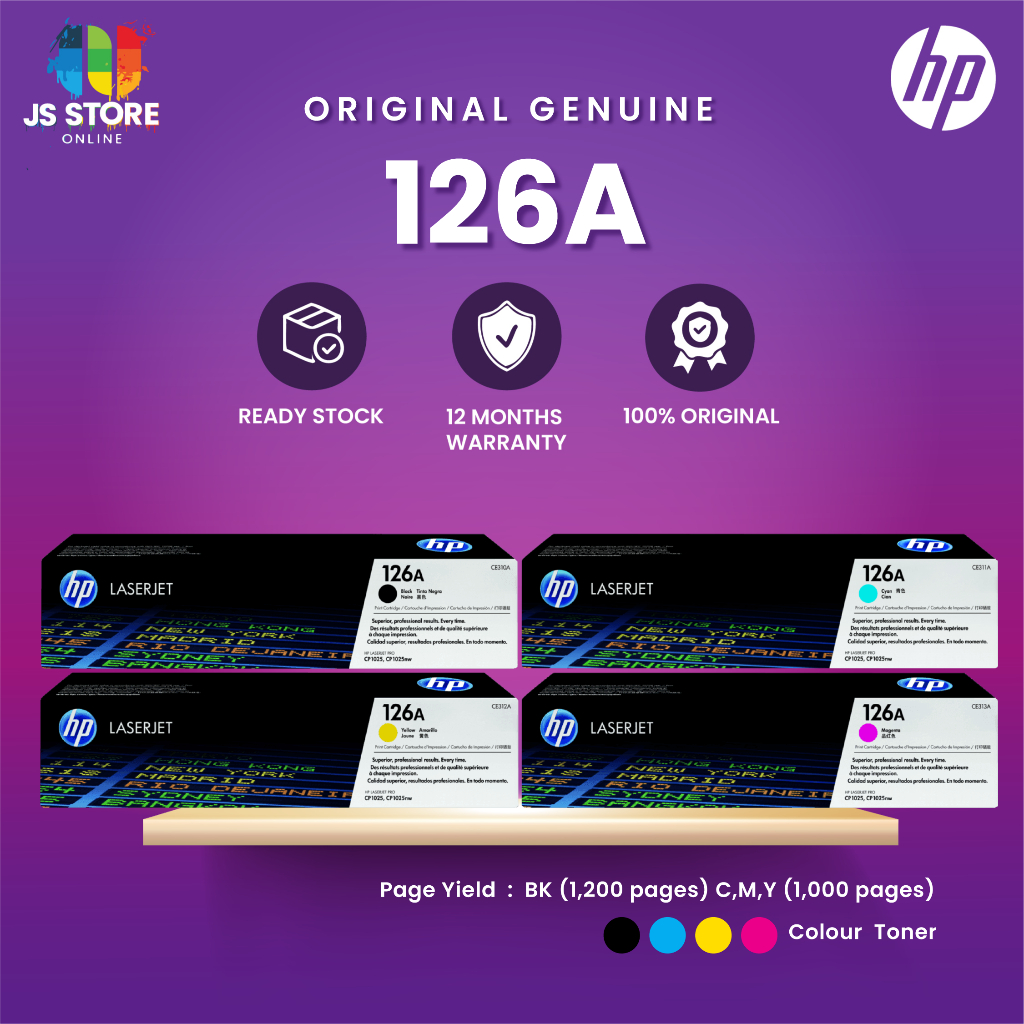 HP CE310A/11/12/13A (126A) Colour Genuine 💯Original LaserJet Toner Cartridge /For HP Color ...