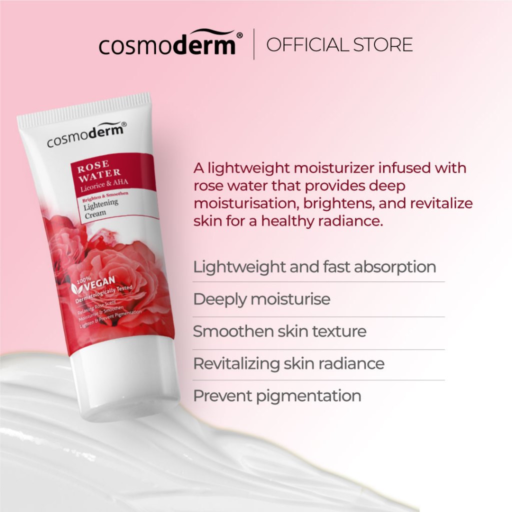 Cosmoderm Rose Water Lightening Cream (50ml) | Shopee Malaysia