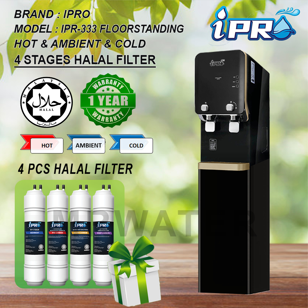 IPRO Hot & Warm & Cold Floorstanding Water Dispenser IPR-333 Black ...