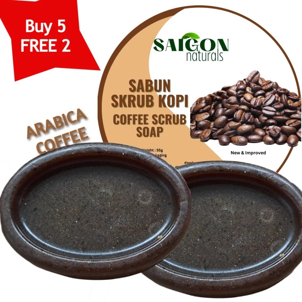 Saigon Natural Coffee Walnut Scrub Soap 55 g Exfoliating Sabun Skrub ...
