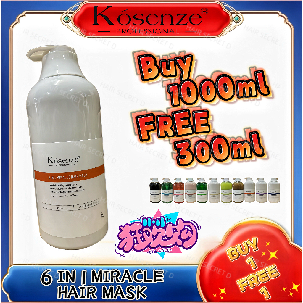 KOSENZE 6 IN 1 MIRACLE HAIR MASK "1000ML FREE 300ML" | Shopee Malaysia