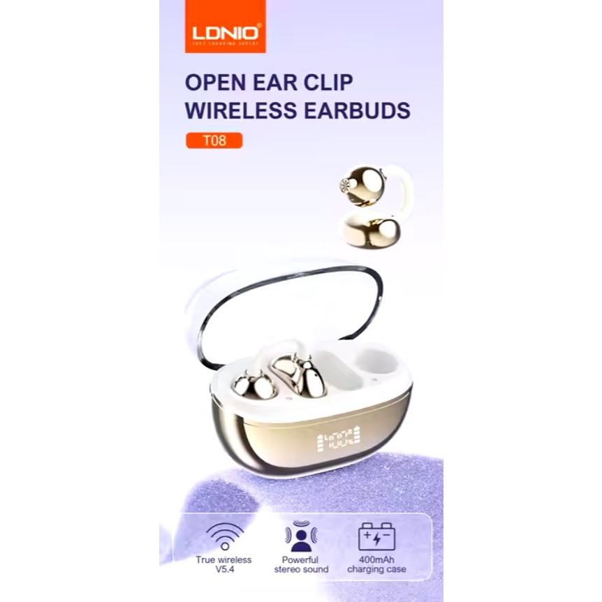LDNIO T08/T09Wireless Stereo BT Open Earphones Wireless Open Ear Clip | Shopee Malaysia
