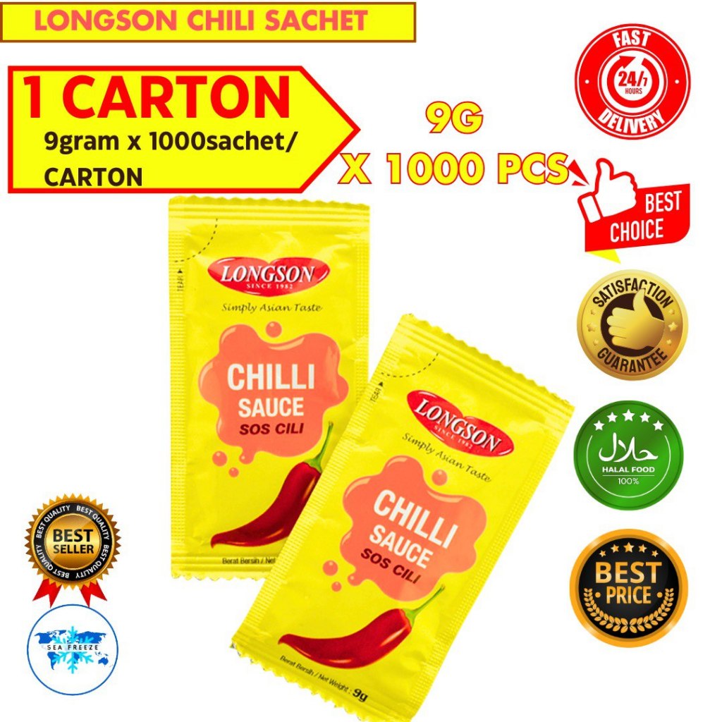 Longson Chilli Sauce Sachet 9g x 1000Sachet/Carton | Shopee Malaysia