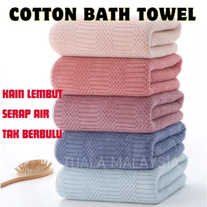 Cotton Tuala Mandi Serap Air Cotton Fiber Bath Towel Super Absorbent ...