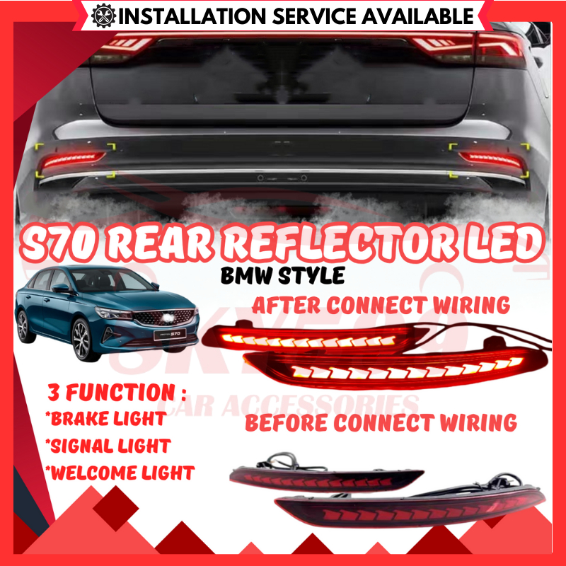 PROTON S70 REAR BUMPER LED REAR REFLECTOR LED (BMW STYLE) | Shopee Malaysia