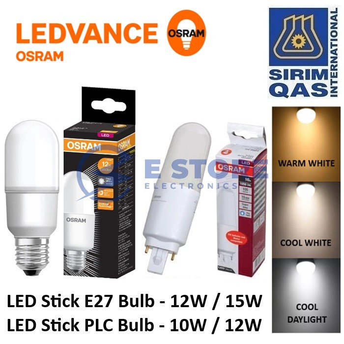OSRAM LED VALUE STICK E27 / PLC BULB 10W / 12W / 15W 220-240V | Shopee Malaysia