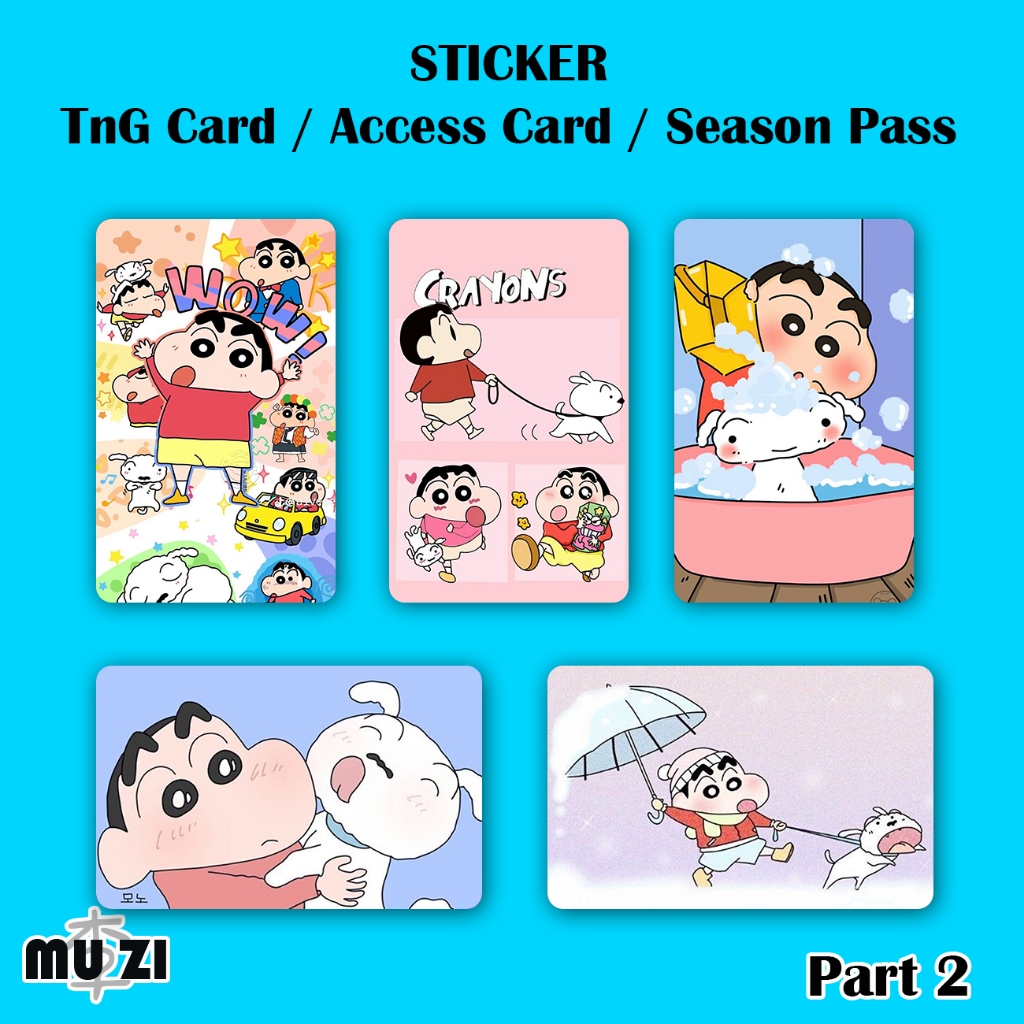 Shiro Shin Chan TnG Card STICKER NFC STICKER (Part 2) Waterproof Thick Hard Material Shin Chan ...