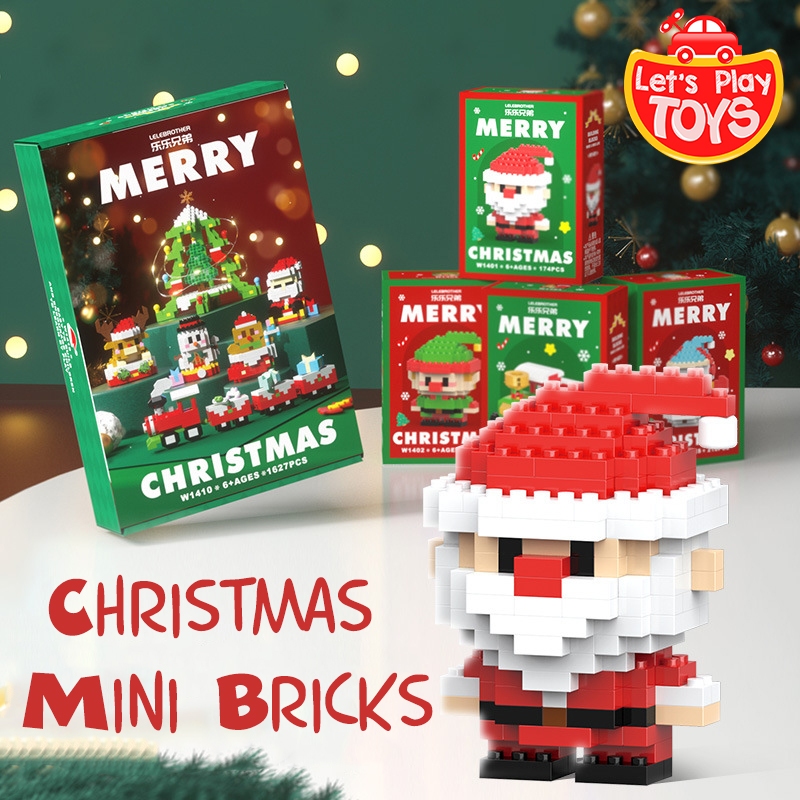 Christmas Mini DIY Bricks Building Blocks Cute Cartoon Set Fine Motor ...