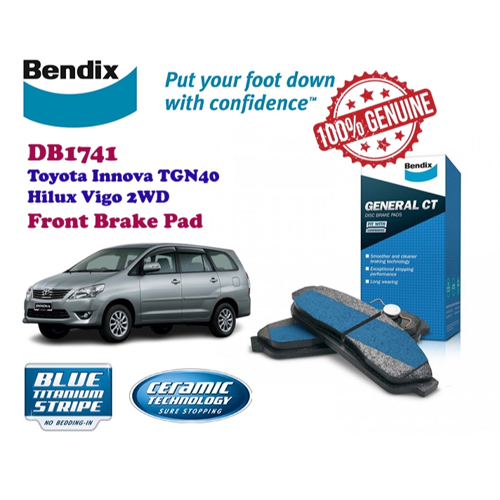 TOYOTA INNOVA TGN40 2005-2015, HILUX VIGO 2WD FRONT BENDIX BRAKE DISC ...