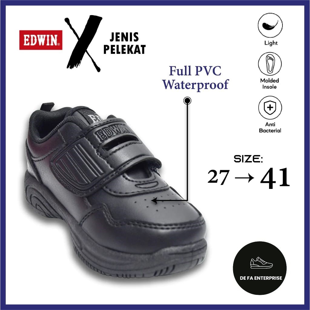 3002 3004 Kasut Sekolah Hitam Edwin /Black School Shoes/Primary School ...