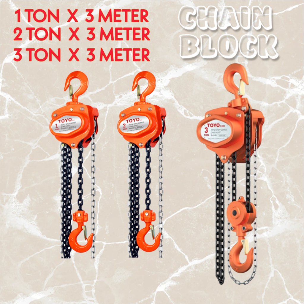 TOYOceo Heavy Duty Chain Block Lifting 1/2/3 Ton Hand Chain Hoist ...