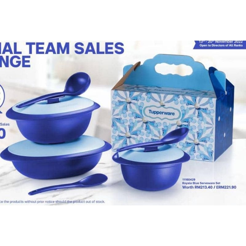 Royal Blue server set sekali kotak | Shopee Malaysia