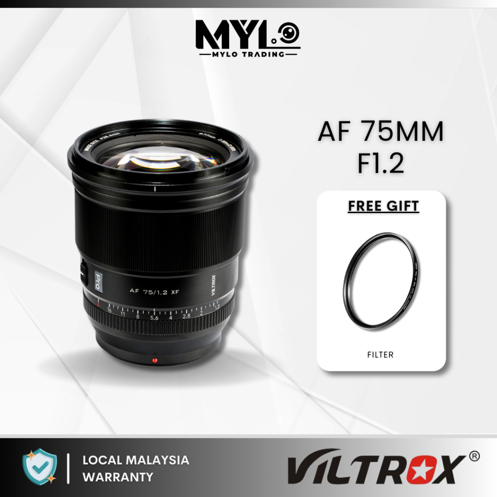 VILTROX AF 75mm F1.2 XF Auto Focus Large Aperture Prime Lens Designed for Fujifilm XF & Nikon Z ...